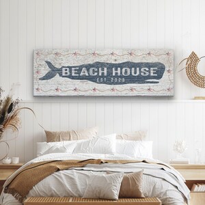 Whale House Sign Beach House Sign Personalized Beach House Decor, Large ...