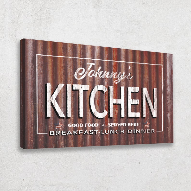 Personalized Tin Kitchen Signs Vintage Rustic Metal Look - Etsy