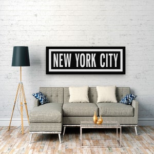 New York City Sign Wall Hanging | Clean & Vintage Distressed Metal Look ...