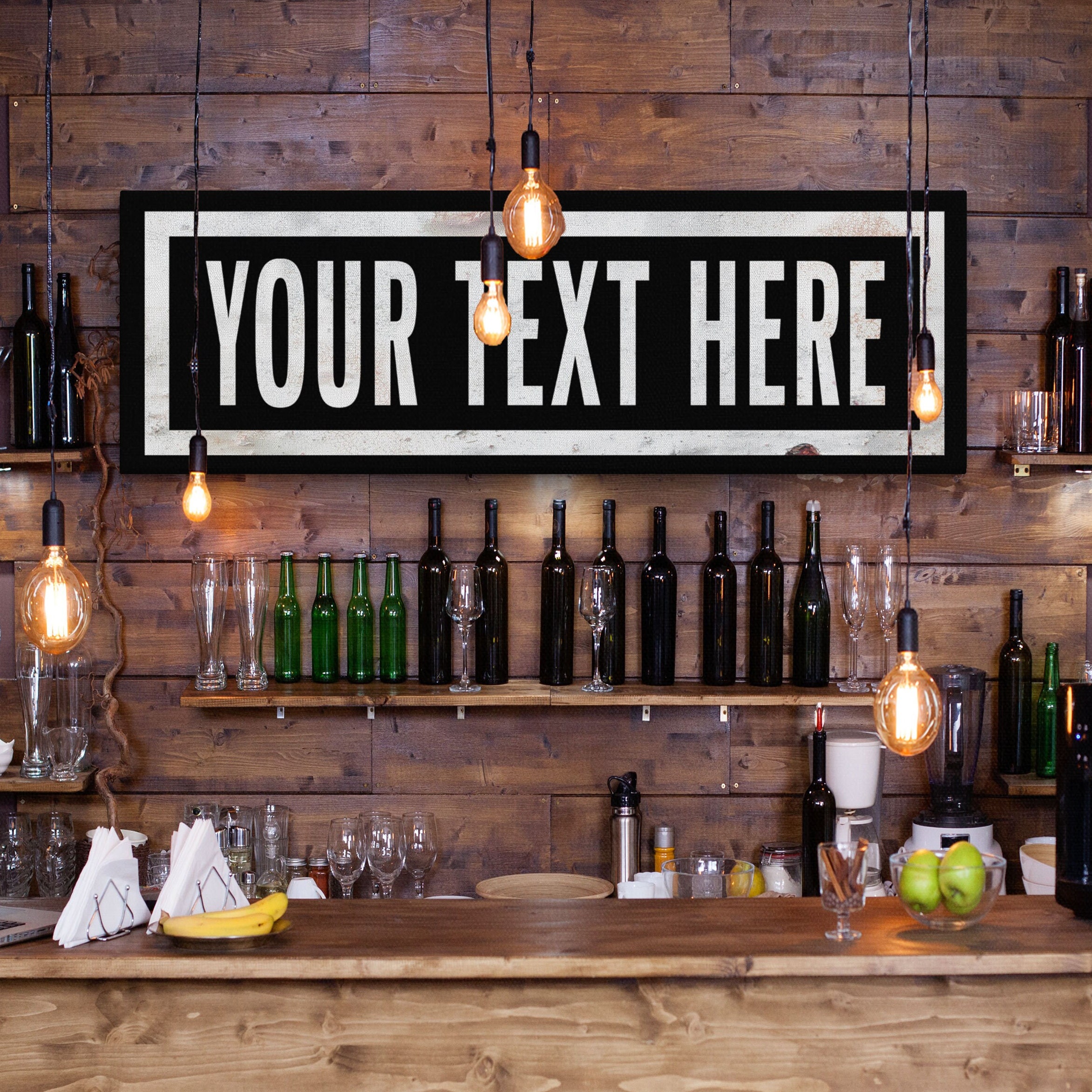 Customizable Sign | Clean Distressed Metal Look | Personalized Wall ...