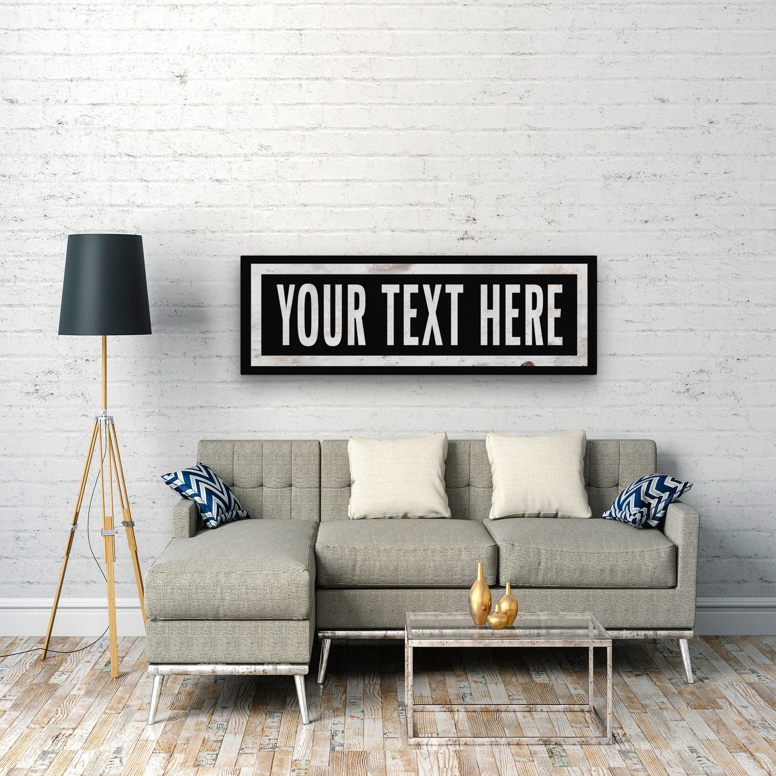 Customizable Sign Clean Distressed Metal Look Personalized - Etsy