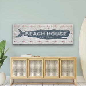 Whale House Sign Beach House Sign Personalized Beach House Decor, Large ...