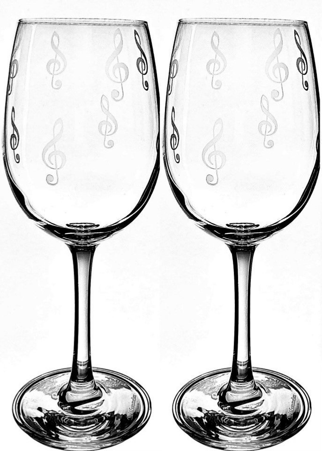 Treble Clef Etched Wine Glass, Treble Clef Gifts, Gift for Music Lover ...