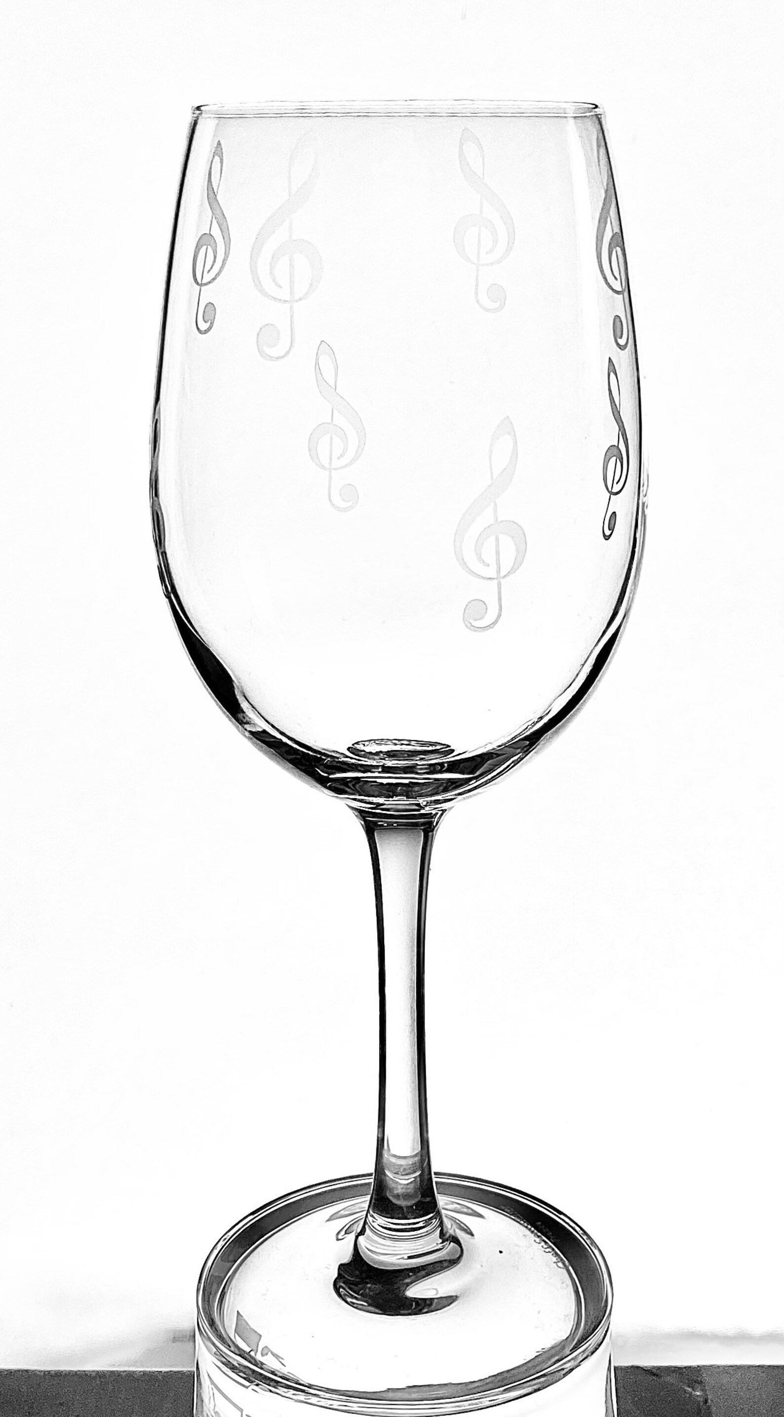 Treble Clef Etched Wine Glass, Treble Clef Gifts, Gift for Music Lover ...