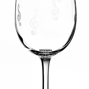 Treble Clef Etched Wine Glass, Treble Clef Gifts, Gift for Music Lover ...