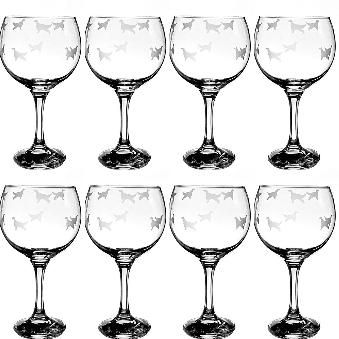 Red Setter Gin Glasses//hand Etched//"little Red Setters"//irish Setter ...