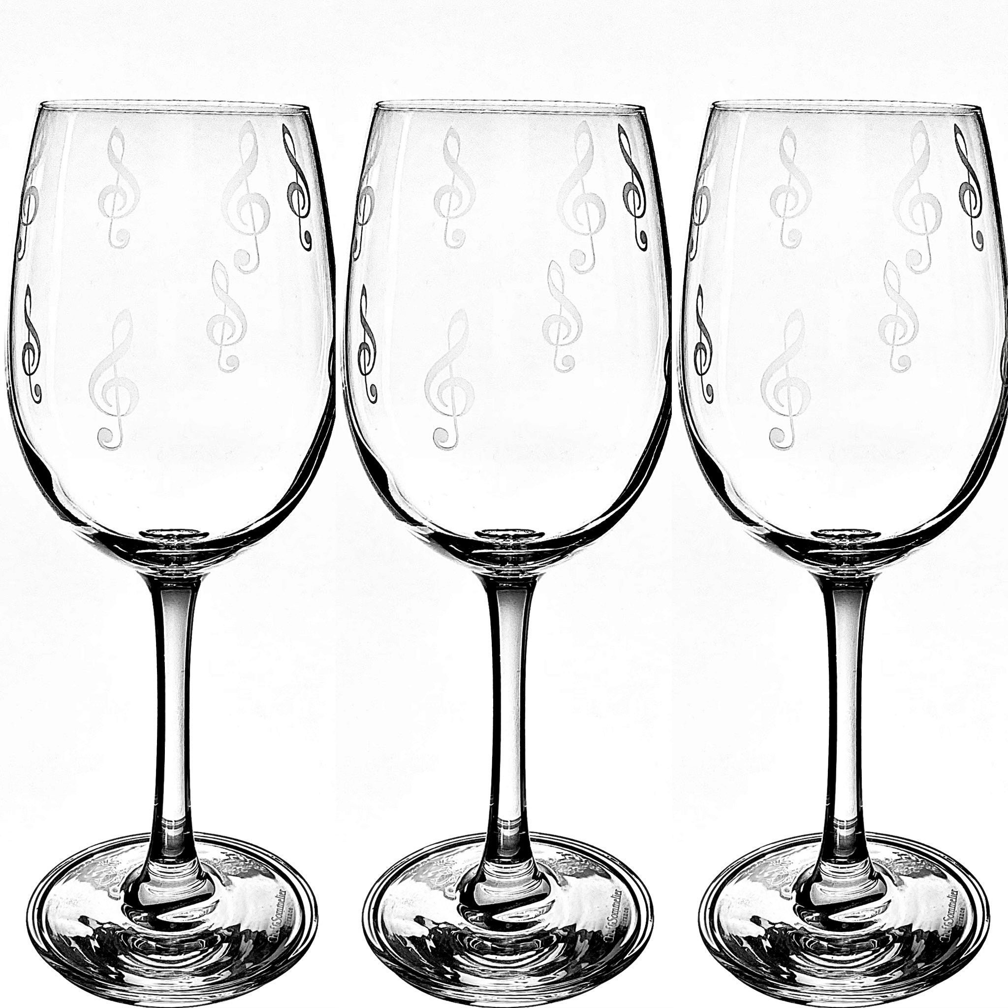 Treble Clef Etched Wine Glass, Treble Clef Gifts, Gift for Music Lover ...