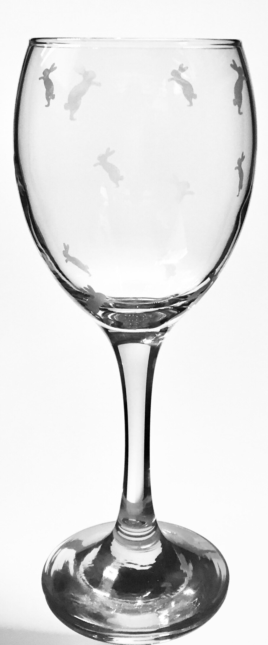 Rabbit Wine Glasses//"little Rabbits"//hand Etched//rabbit Wine Glass ...