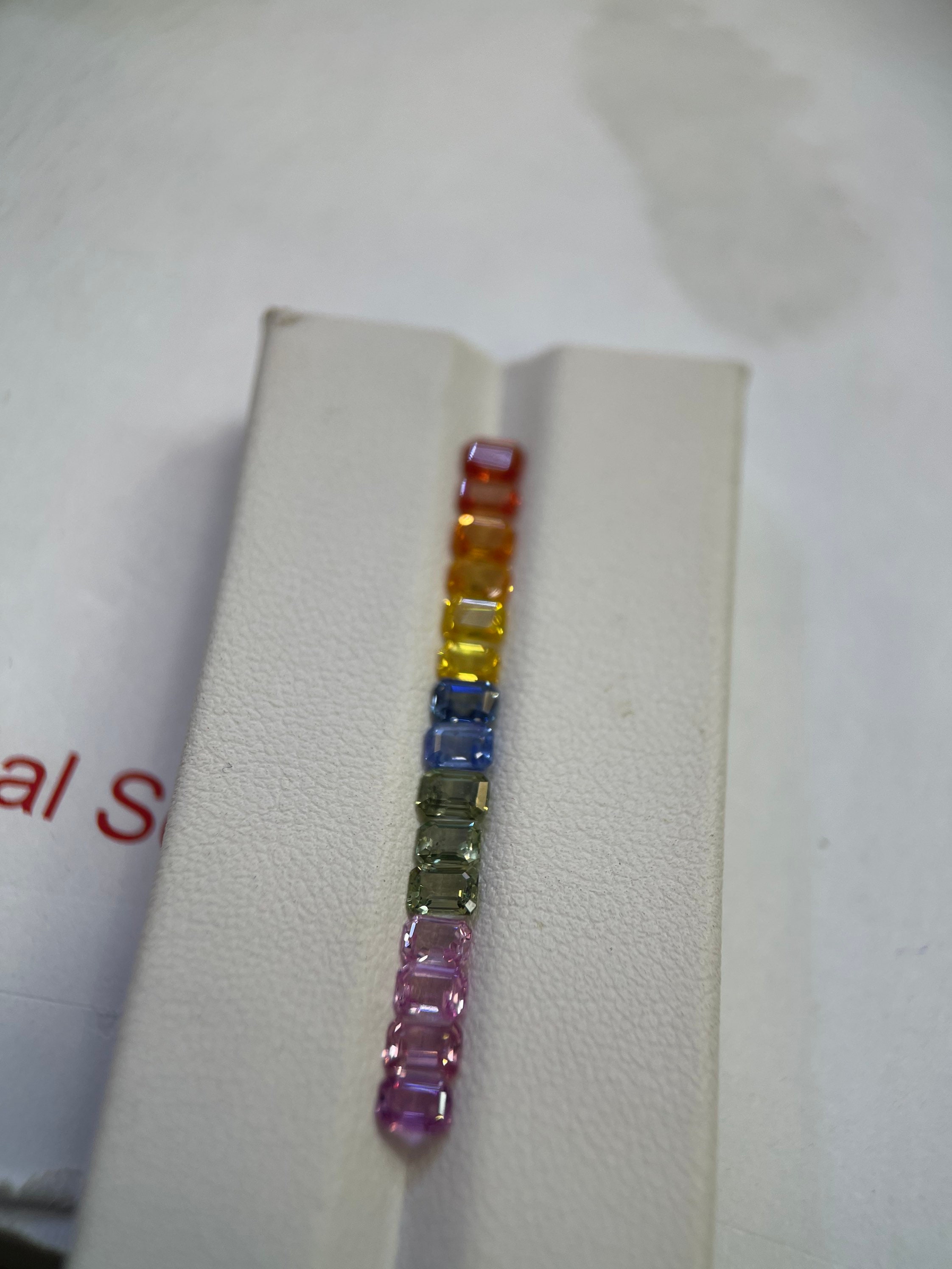 4x3mm Emerald Cut Rainbow Ruby Sapphires Eternity Ring Sets - Etsy