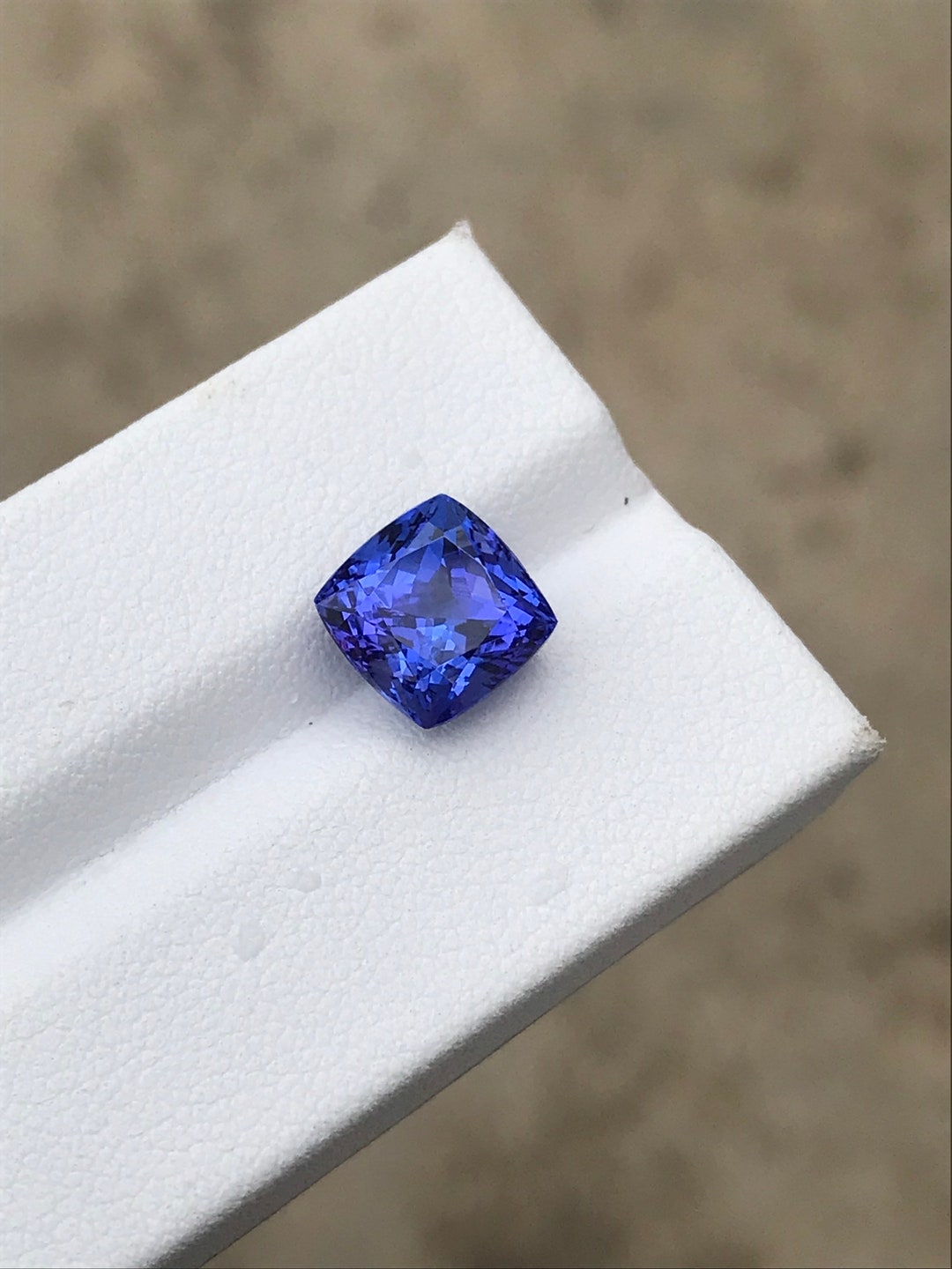 Natural Tanzanite Gemstone: 4.90 Carat Cushion Cut, Loop Clean - Etsy