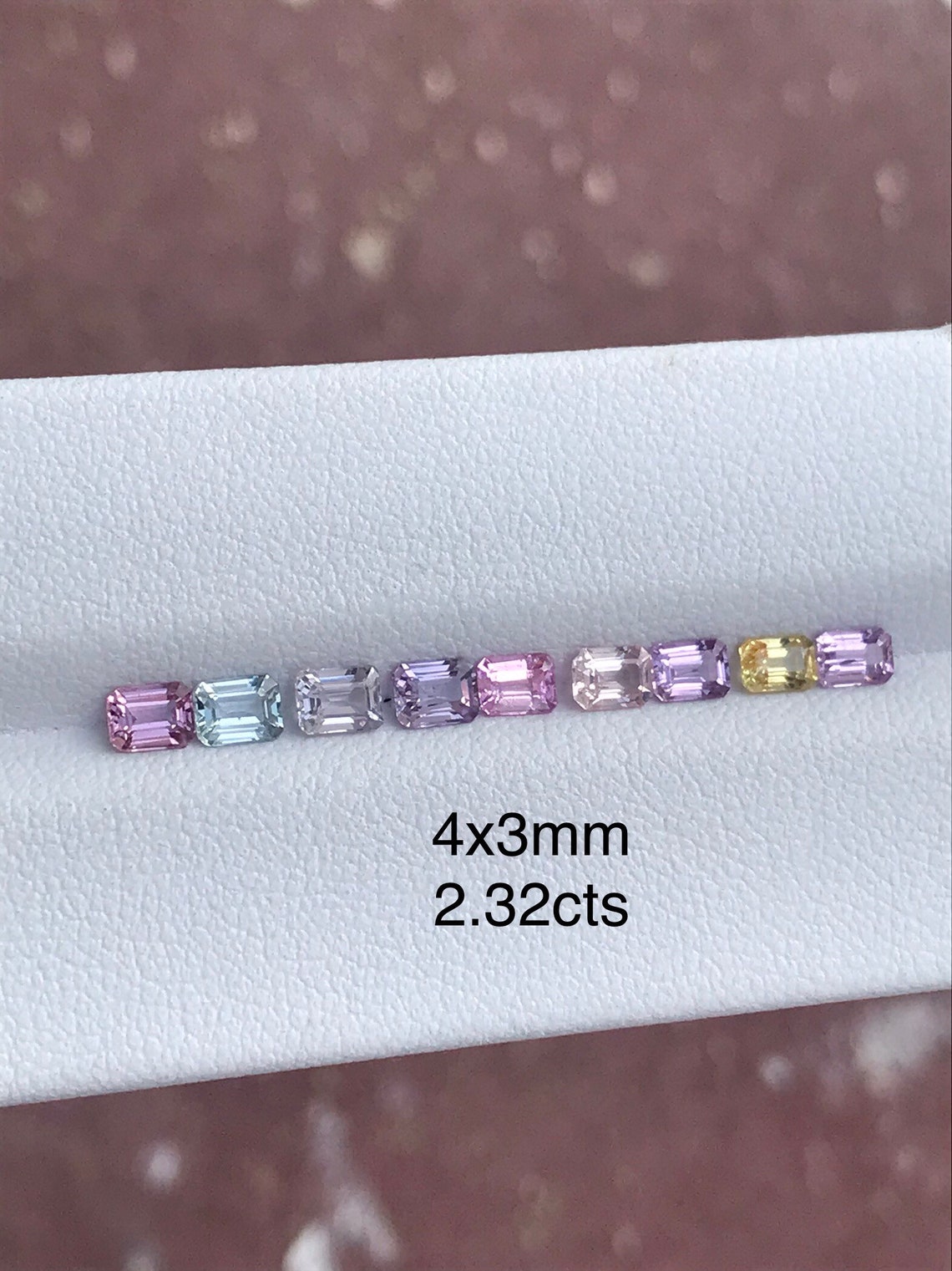 4x3mm Fancy Sapphires No Heat Emerald Cut Natural Sapphires Loose ...