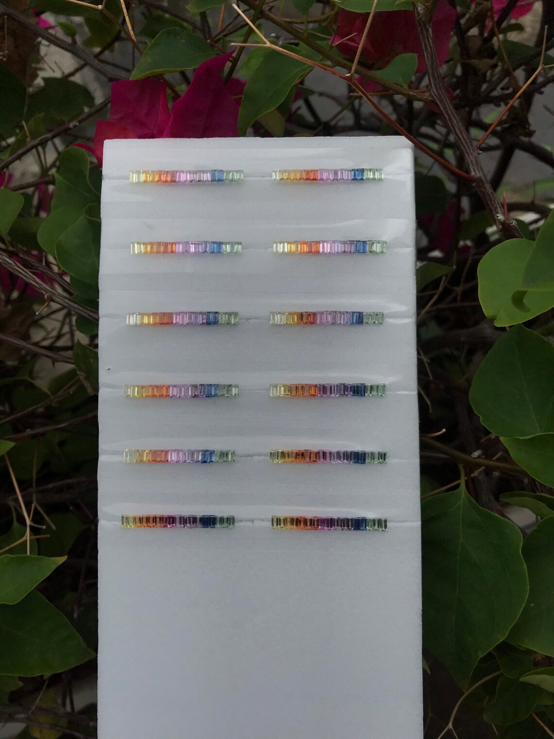 4x2mm Sapphires Rainbow Color Baguettes Very Good Quality Eternity Ring ...