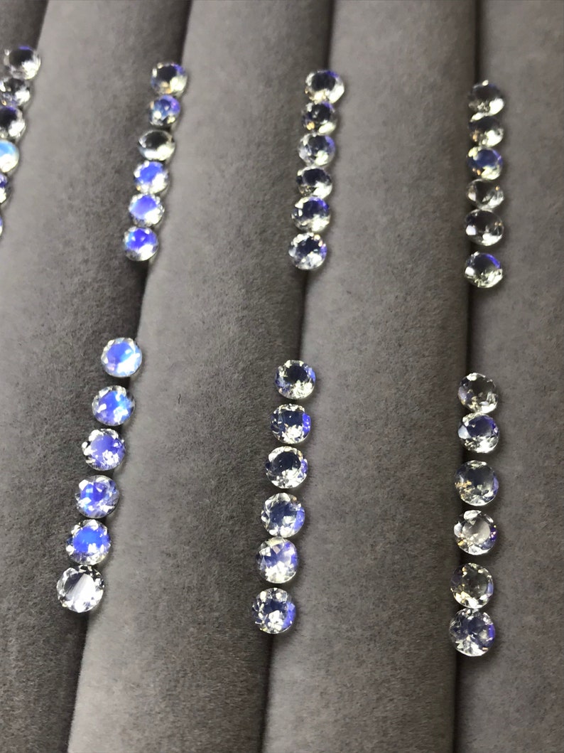 4mm Rounds Rainbow Moon Stones Loose Gems 6 Stones Ring Set - Etsy