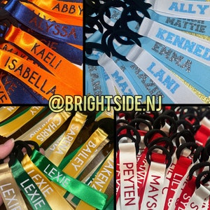 Pom Pom Tags - Set of 2 - Cheer - Cheerleader - Name - Personalized ...