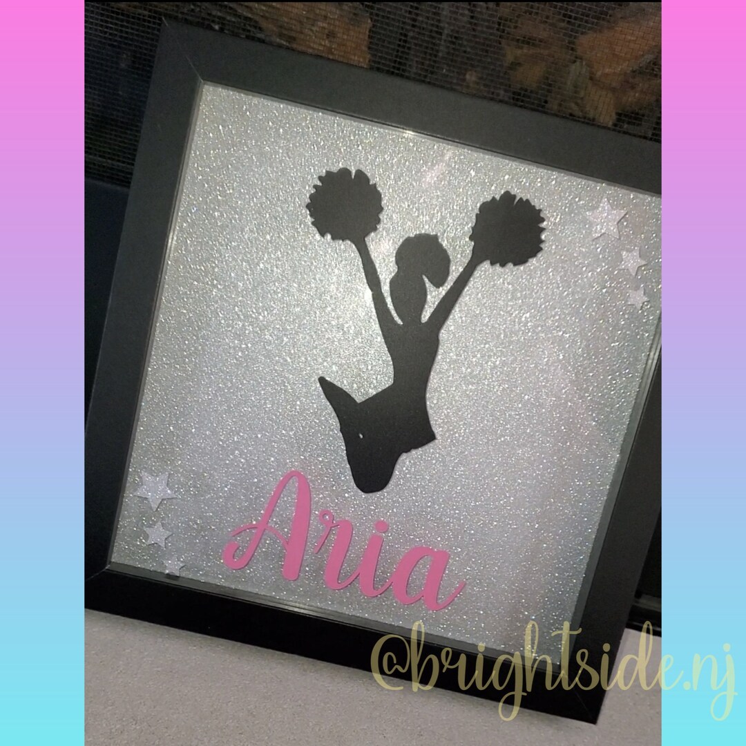 Sports - Black Shadowbox - Rear Loading Cheer Personalized - Silhouette ...