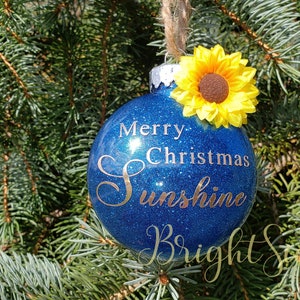 Sunflower Ornament - Merry Christmas Sunshine - Personalized - You Are ...
