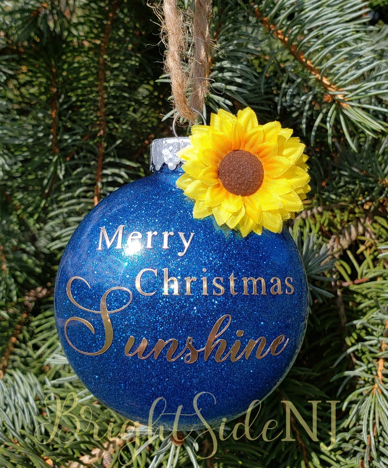 Sunflower Ornament Merry Christmas Sunshine Personalized - Etsy