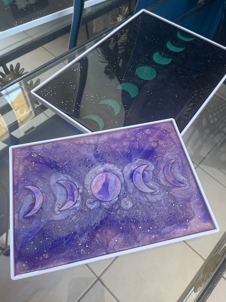 Moon Phase Tray small, Crescent Moon, Moon Phase, Resin Tray, Jewelry ...