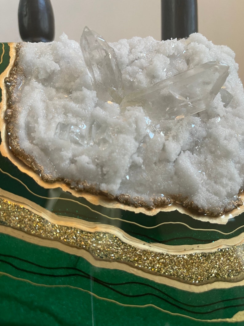 Malachite Inspired Wall Art, Resin Art, Crystals, Quartz, Quartz Art ...