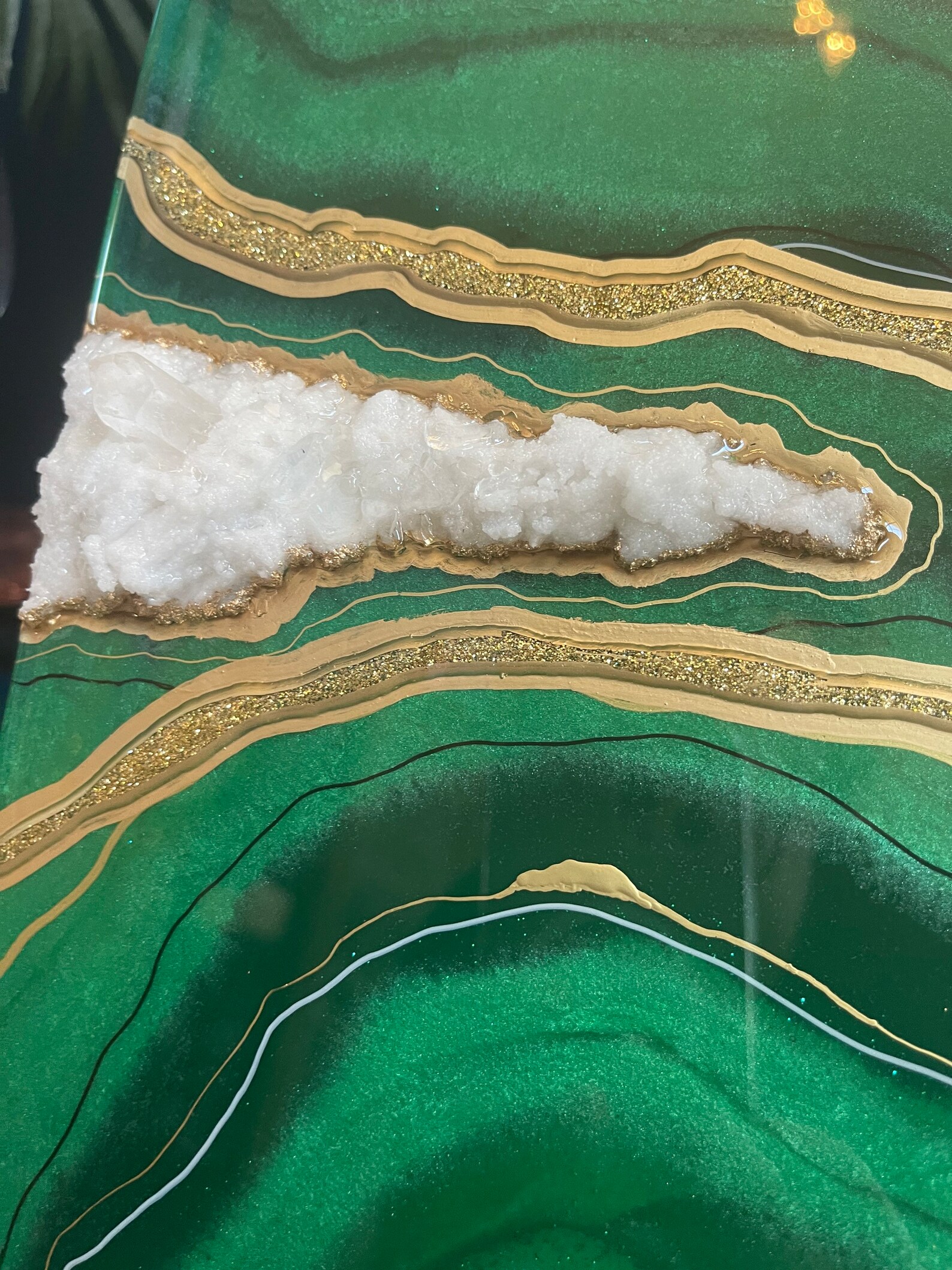 Malachite Inspired Wall Art, Resin Art, Crystals, Quartz, Quartz Art ...