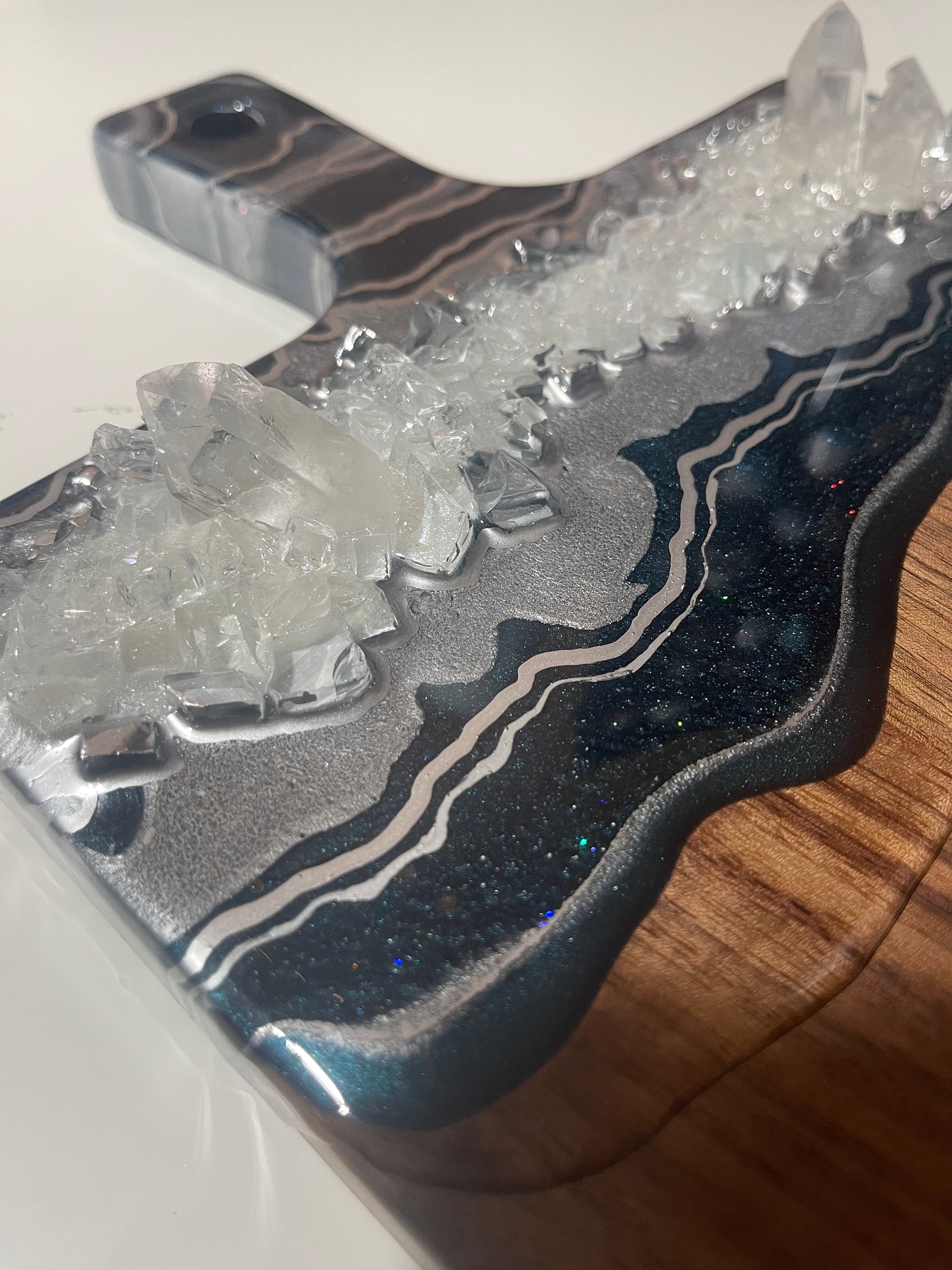 Blue & Silver Charcuterie Board, Charcuterie, Cheese Board, Serving ...