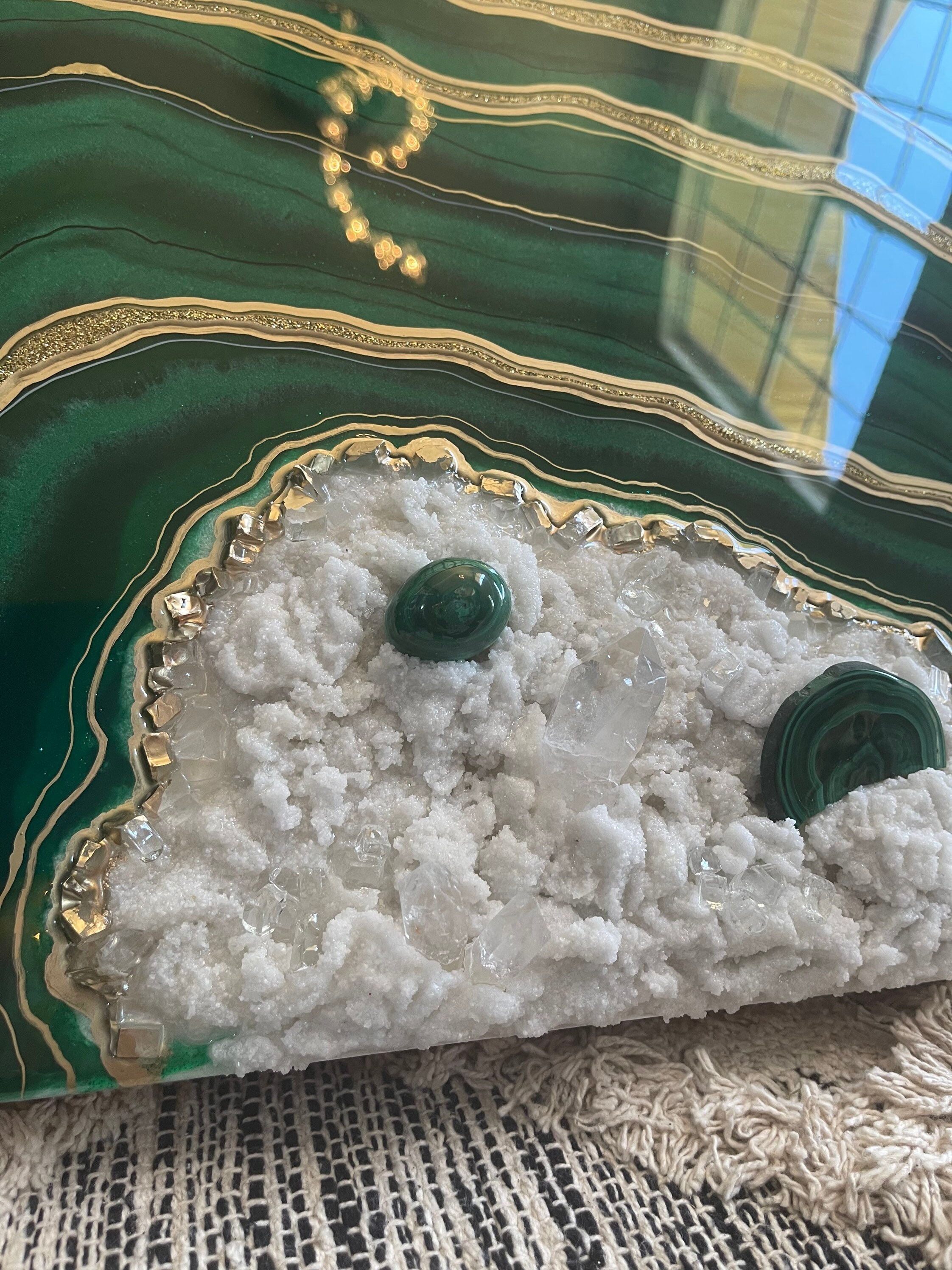 Malachite Inspired Wall Art, Resin Art, Crystals, Quartz, Quartz Art ...