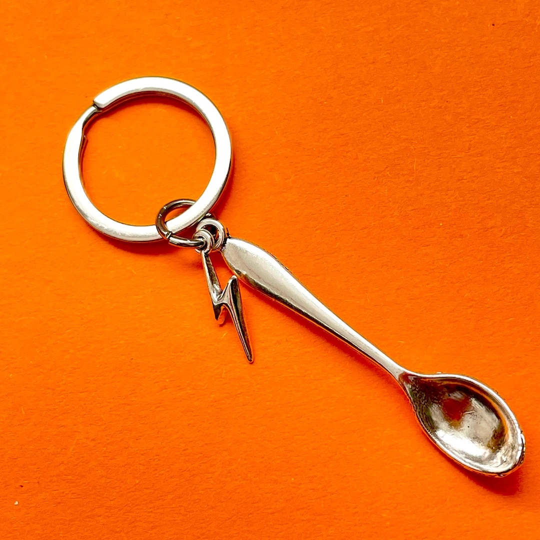 Lightening Bolt Spoon Keyring, Good Luck, Mini Spoon, Silver Spoon ...