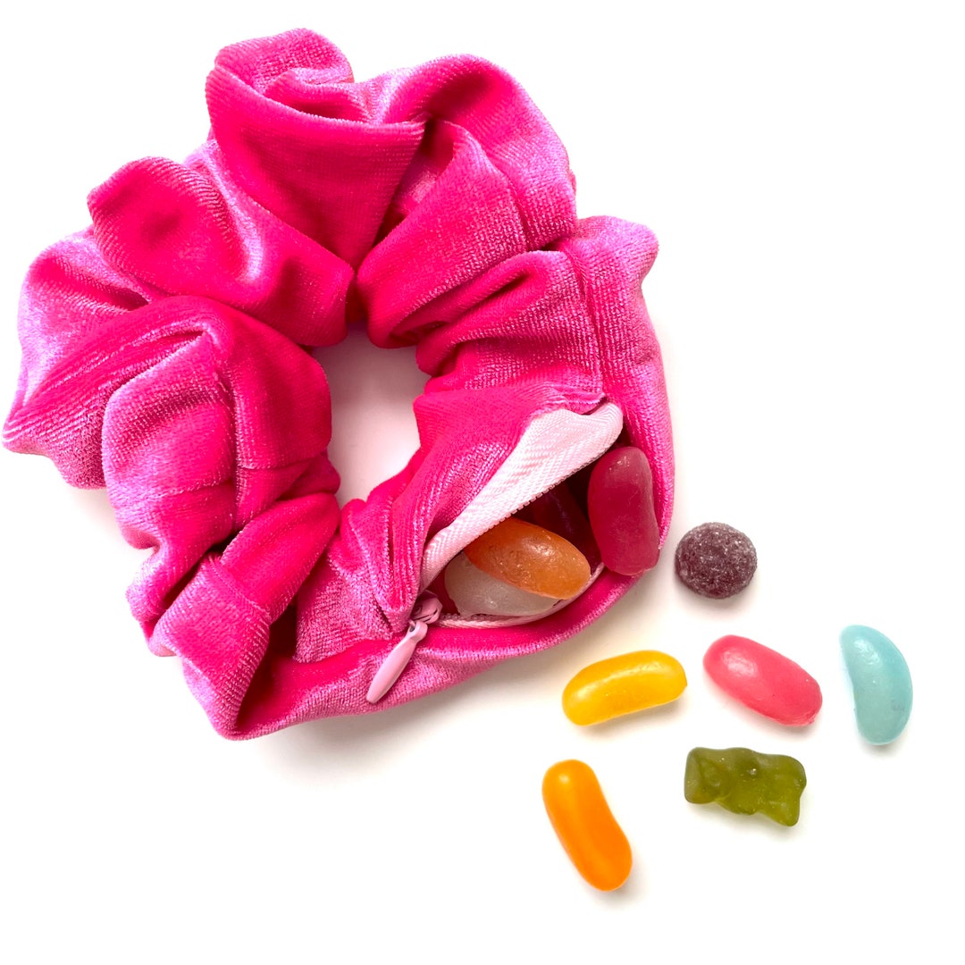 Stash Scrunchie/stashy/stashie, Handmade Scrunchie With a Hidden Zip ...