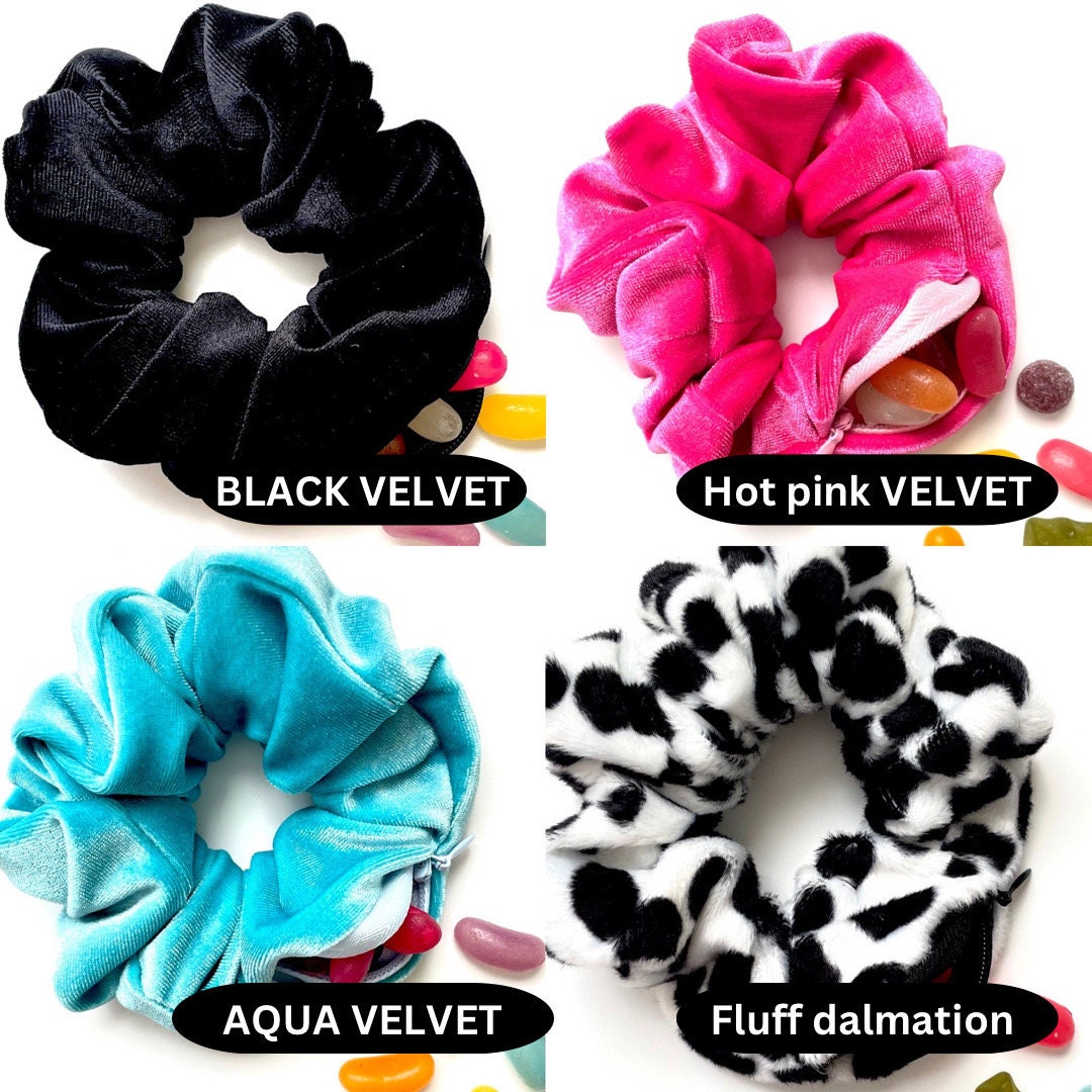 4 Pack - Stash Scrunchie’s | Rave, Zipper Scrunchie, Hidden Storage ...