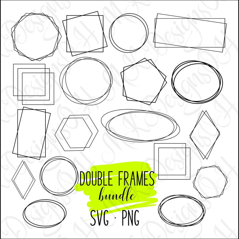 Double Frames SVG PNG, Printable Frames Bundle. Cricut Cut Files ...