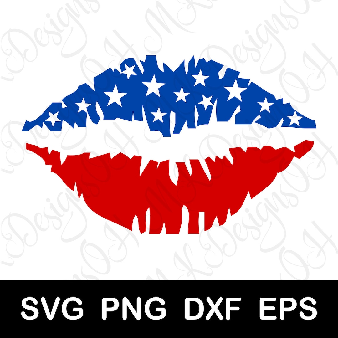 American Flag Lips SVG, Patriotic USA Cut File (digital Download) - Etsy