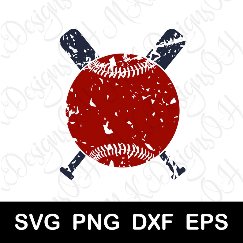 Distressed Baseball SVG, Cut File for Cricut, Silhouette (digital ...
