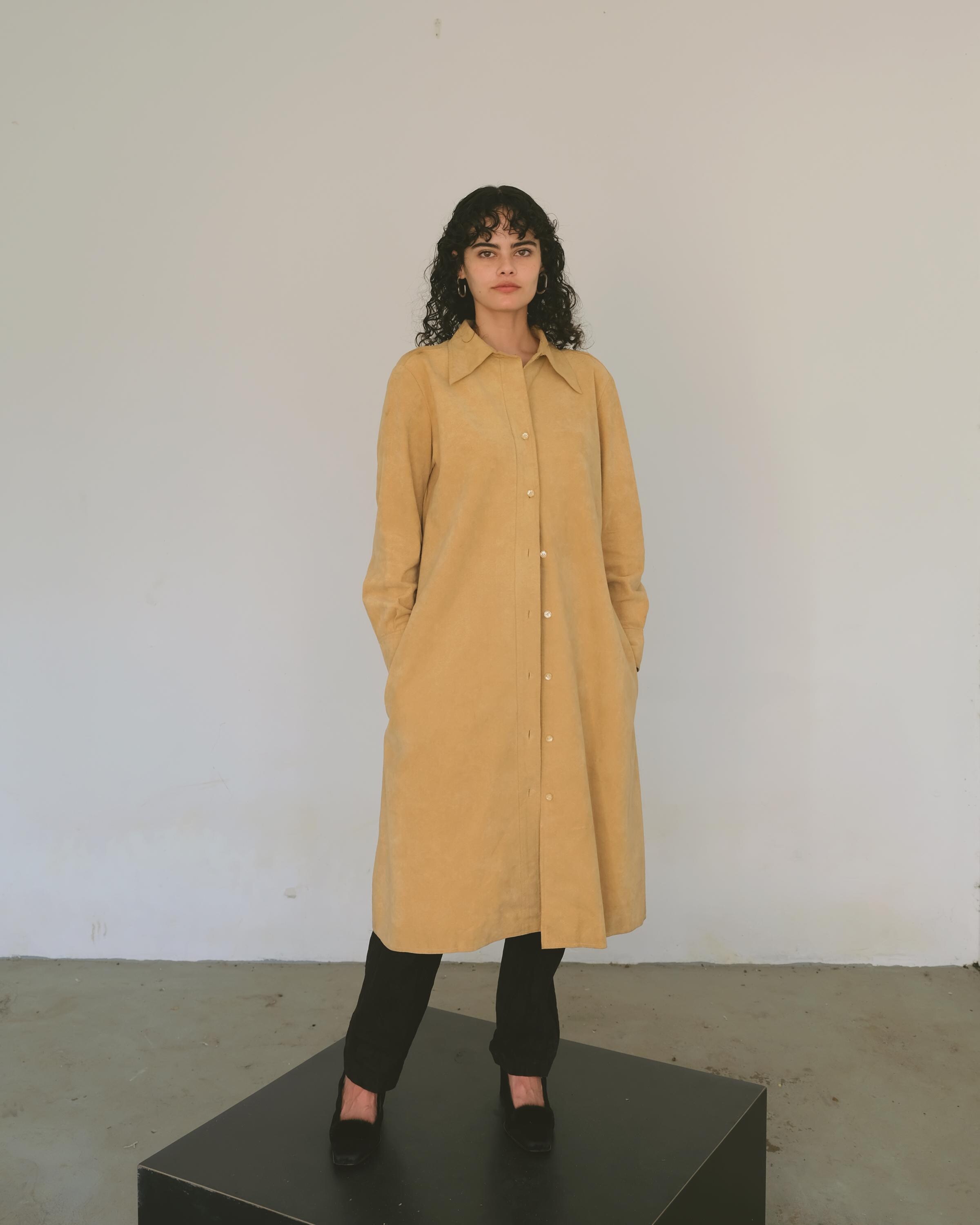 1970s Halston Ultra Suede Camel Color Shirt Dress / Jacket - Etsy