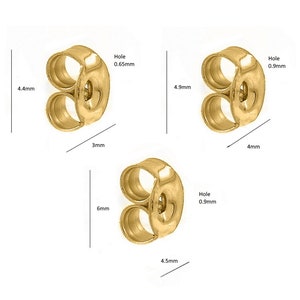 Pair of 9ct Solid Yellow Gold Butterfly Earring Backs, 9K Solid Yellow Gold Earring Scrolls ...