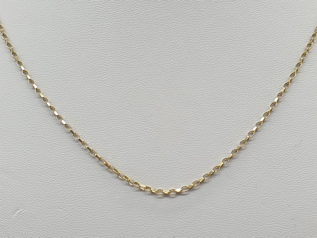 9ct Yellow Gold Diamond Cut Trace Chain, 1.8mm Wide 18 Long Chain ...