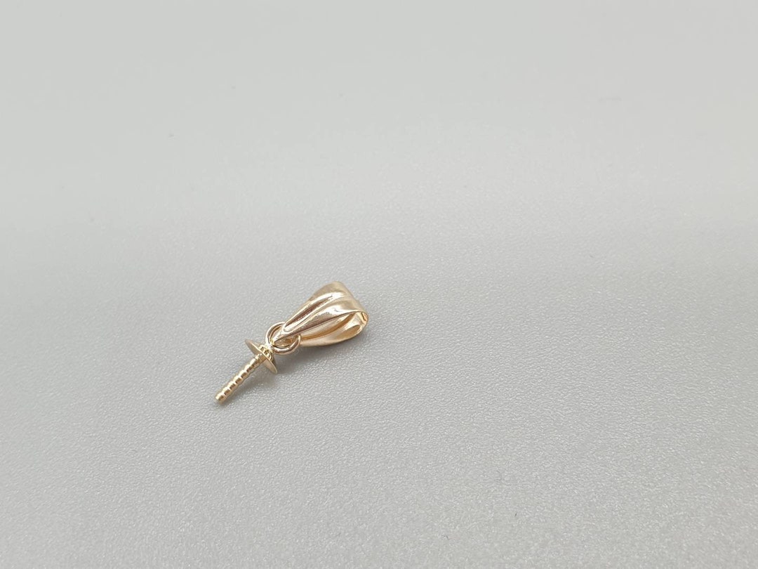 9ct 9K Yellow Gold Grooved Bail With 3mm Thread Cup Pendant - Etsy