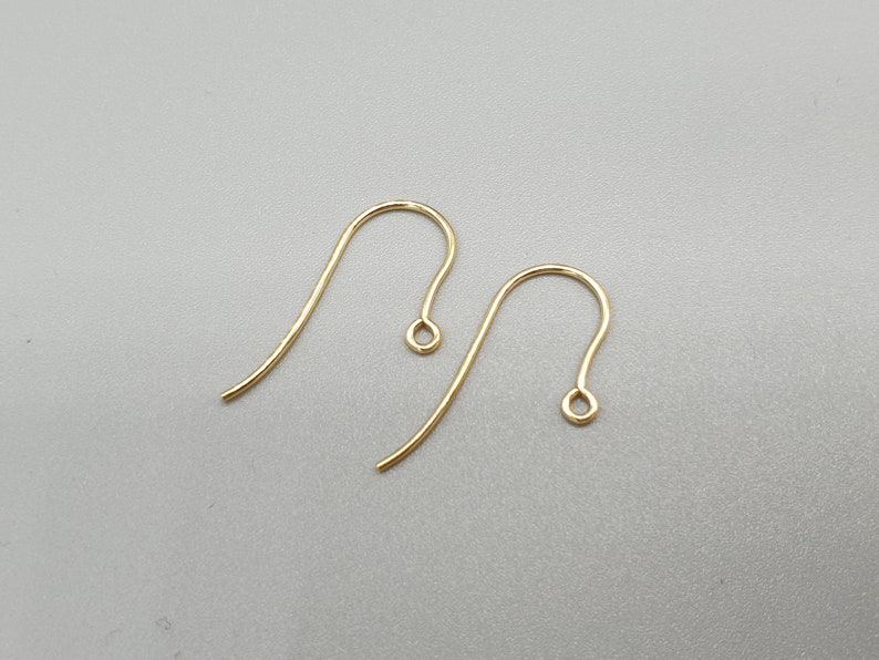 Pair of 9ct Yellow Gold Earring Hook Settings, Ear Wire Continental ...