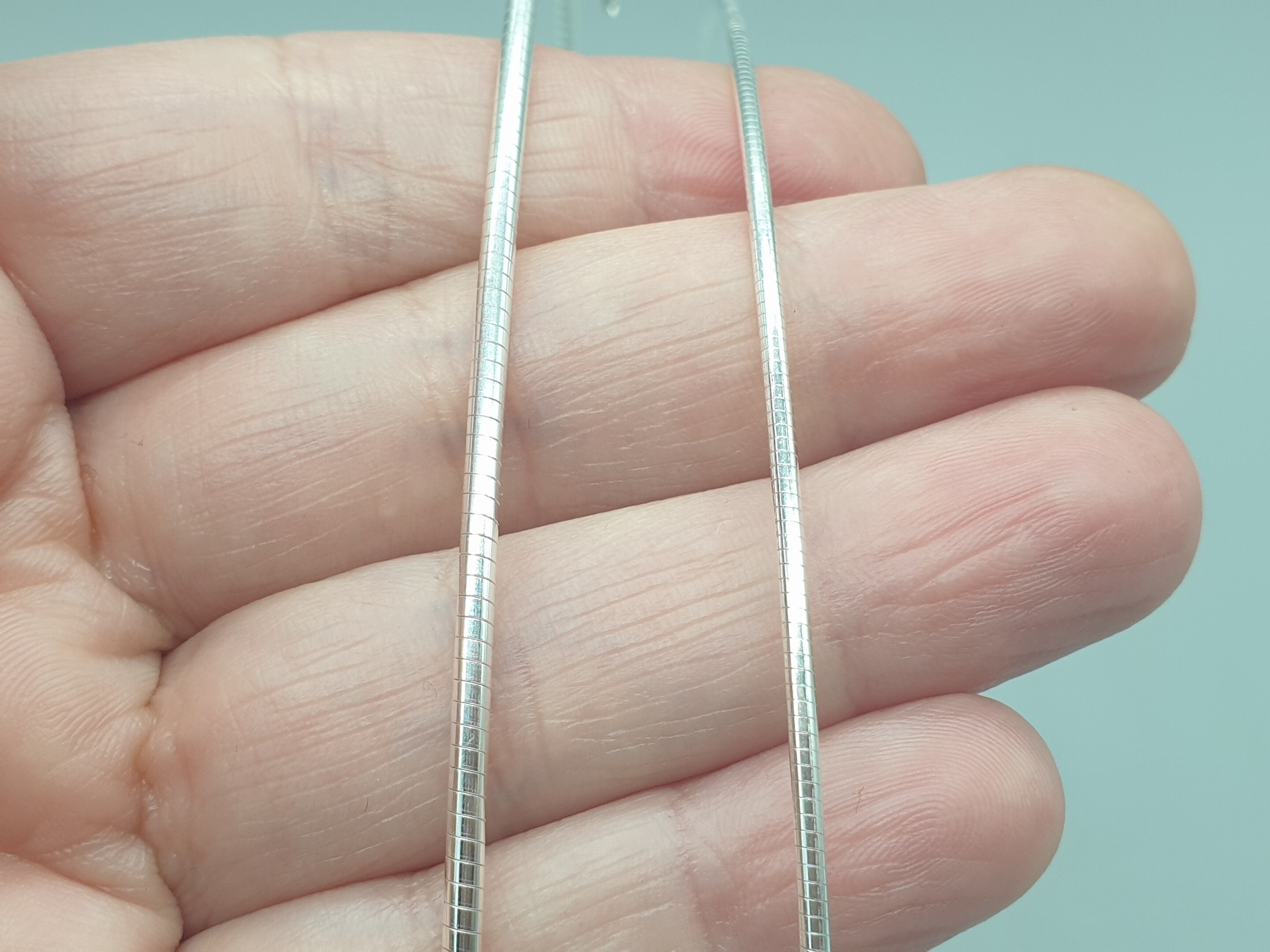 925 Sterling Silver Omega Chain Snake Wire Choker Necklace - Etsy