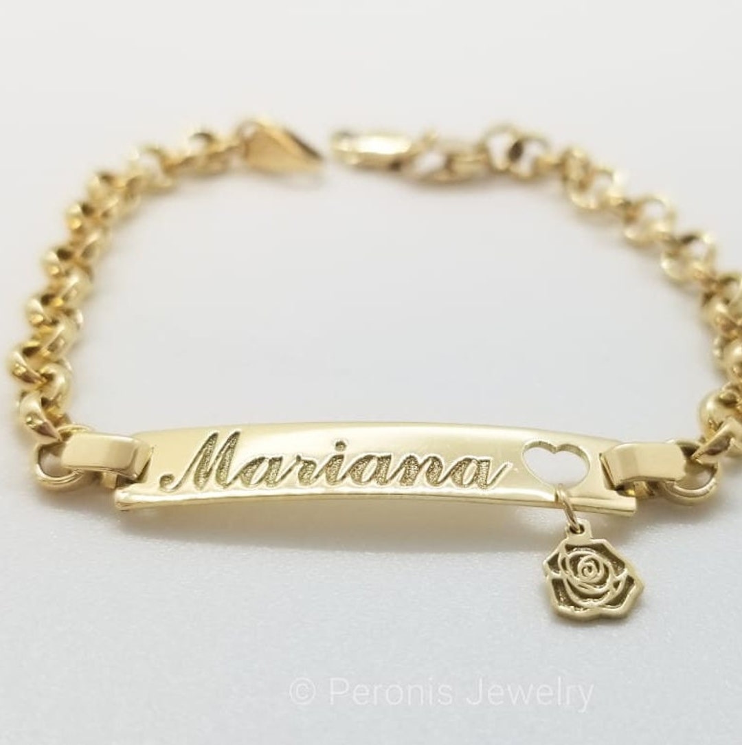PERSONALIZED SOLID 18K ID Children's Bracelet - Etsy