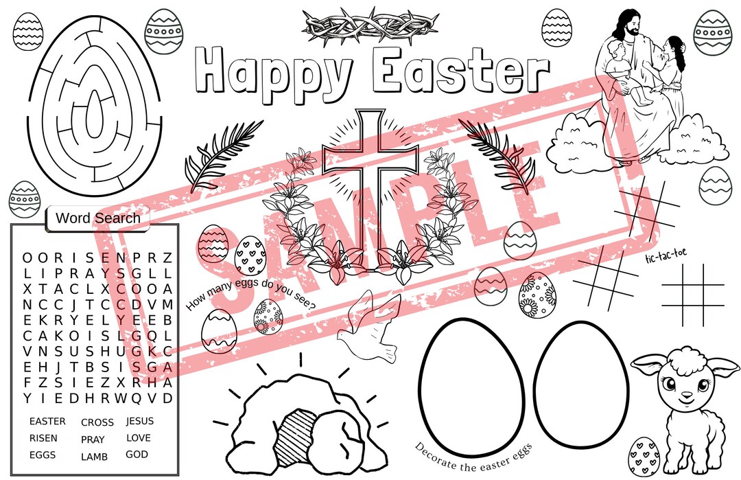 Religious Easter Activity Sheet - Etsy