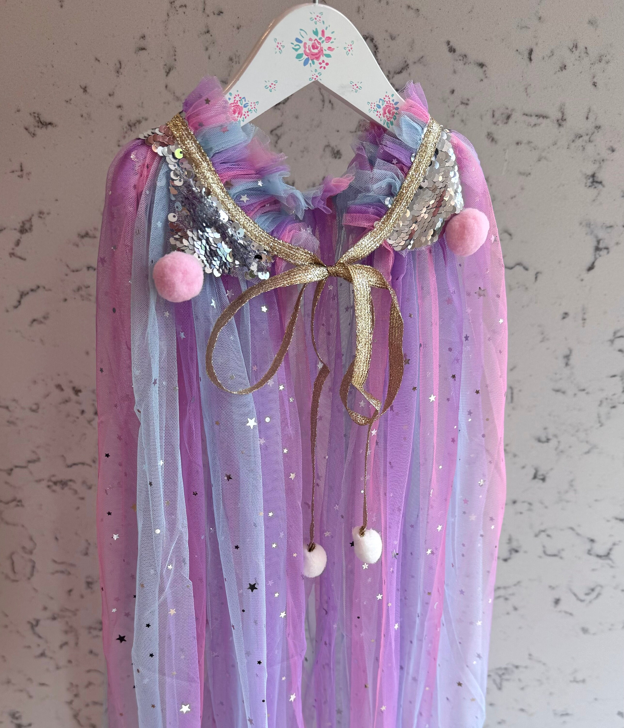 Purple Multicolour Rainbow Sequin Princess Cape Partywear | Birthdays ...