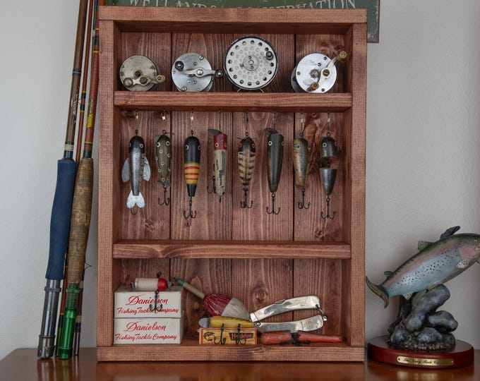 Rustic Wood Fishing Lure Display Case: Reel Shadow Box - Etsy