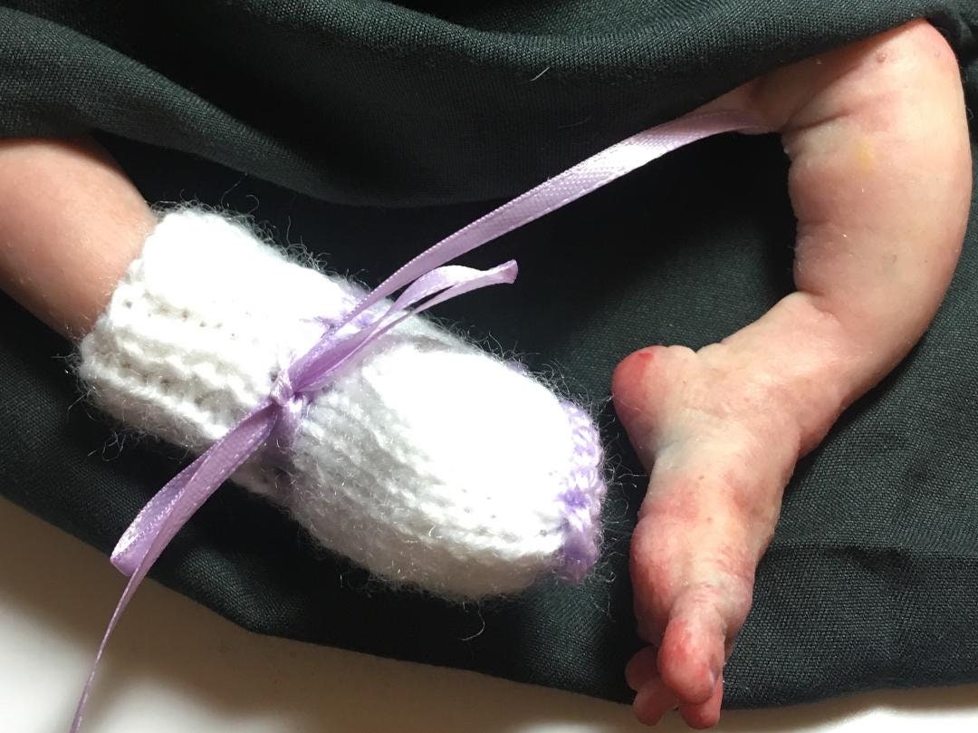 Purple and White Micro Preemie Booties - Etsy