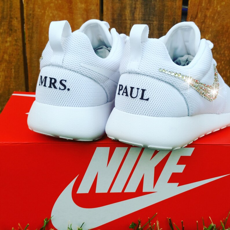 Mrs... Wedding Fiance Bride to Be White Nike Roshe Custom - Etsy