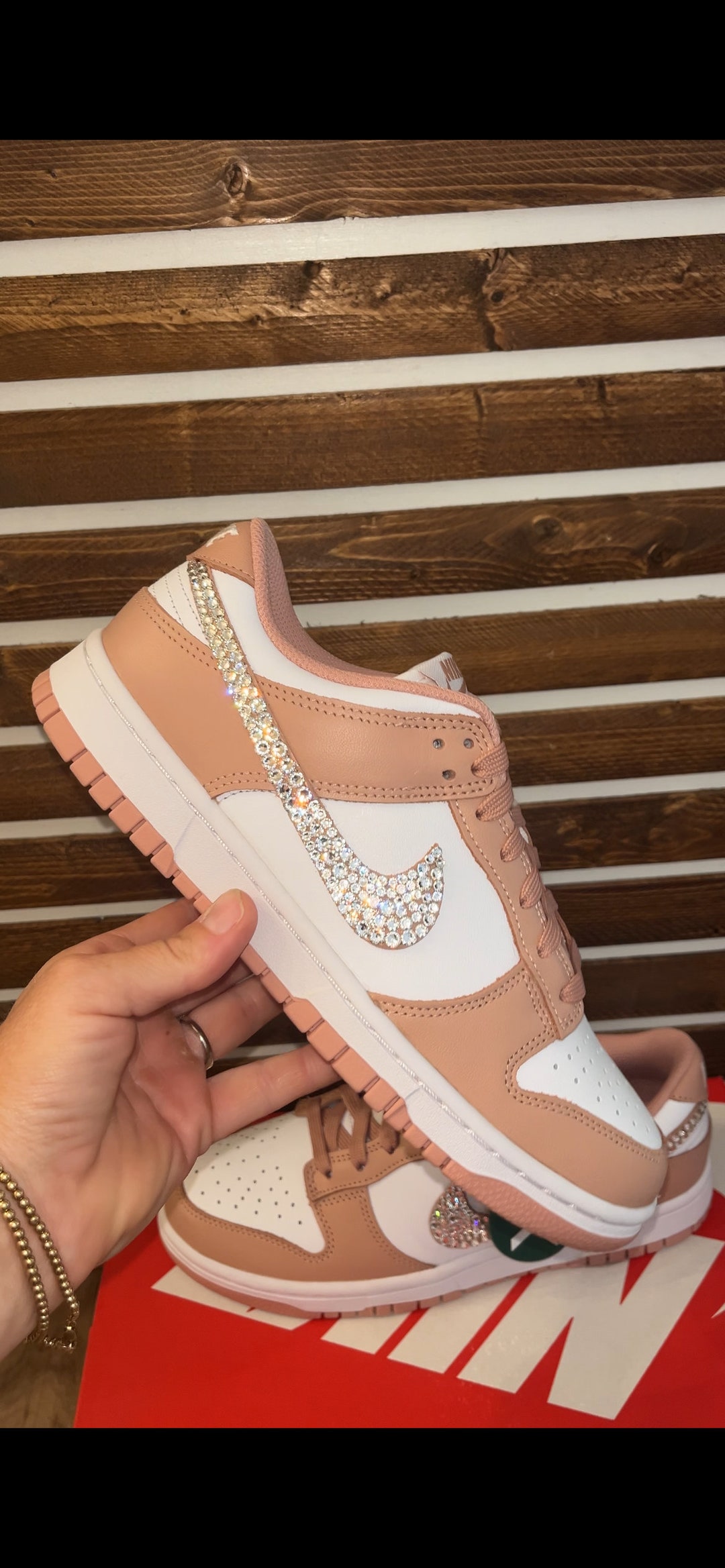 Women’s Nike Dunk, Low Retro Customized With Swarovski Crystals - Etsy