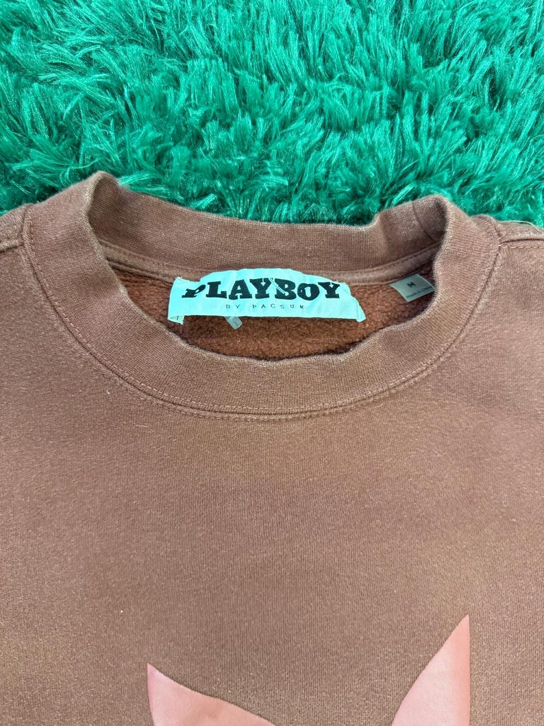 90s PLAYBOY Rust Colored Pullover Sweatshirt Sz Medium Red Bunny Logo ...