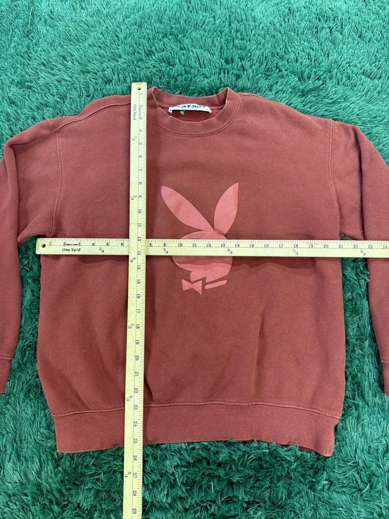 90s PLAYBOY Rust Colored Pullover Sweatshirt Sz Medium Red Bunny Logo ...