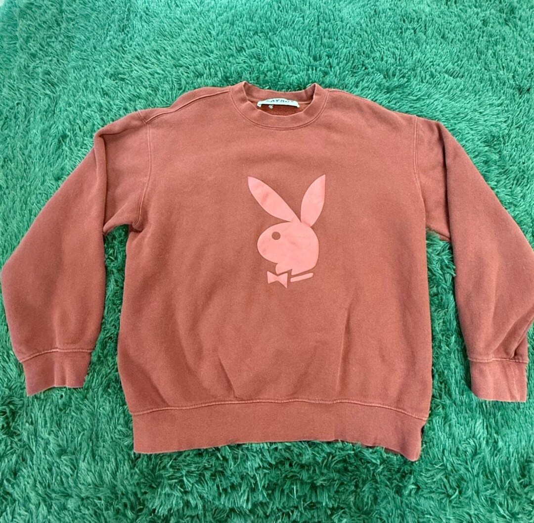 90s PLAYBOY Rust Colored Pullover Sweatshirt Sz Medium Red Bunny Logo ...