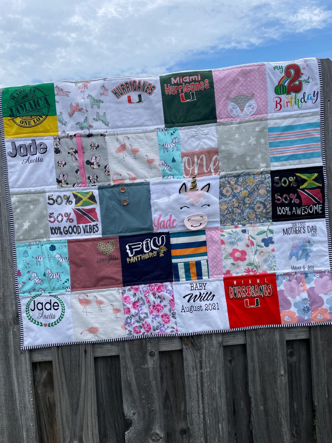 Baby Memory Quilt , Kids Clothes Child Quilt, Kids Quilt, Baby Quilt ...