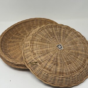 Vintage Set of 4 Thick Wicker Paper Plate Holders 9 Paper Plate, Wicker ...